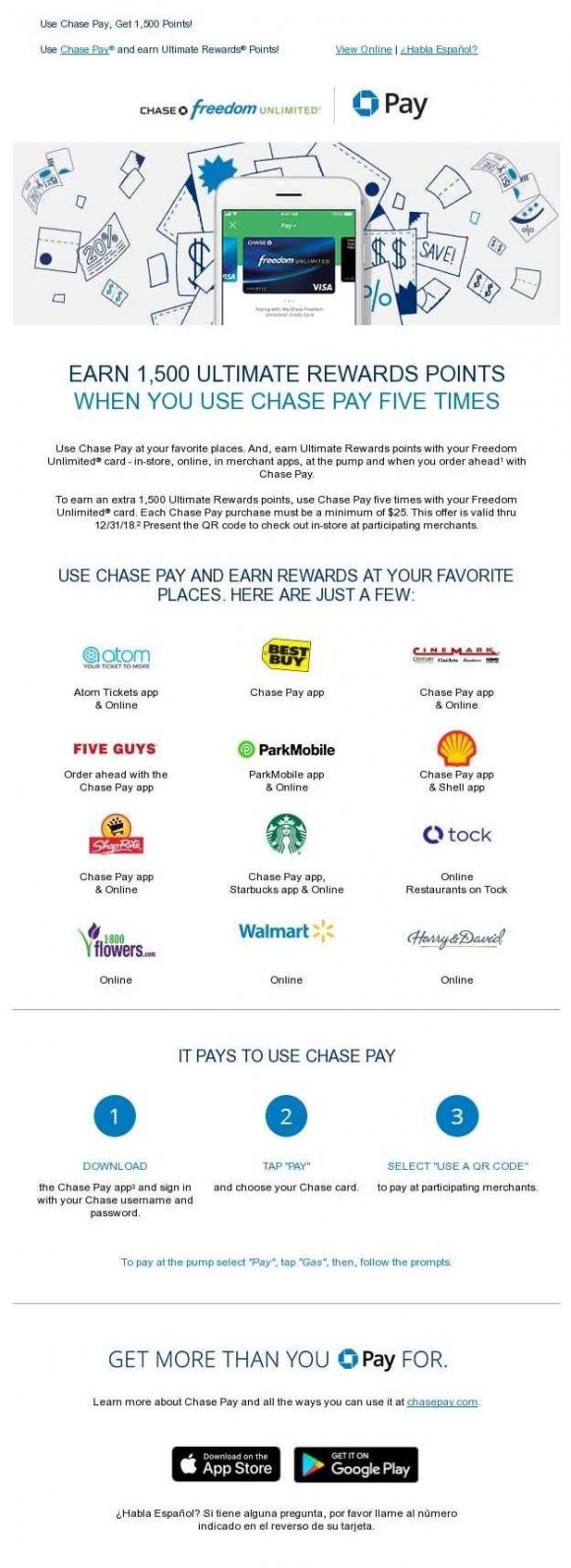 Chase is Marketing Chase Pay with Multiple Offers, Including Rewards ...