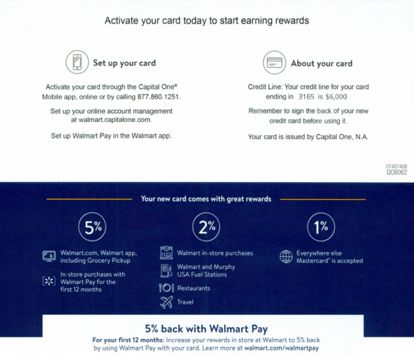 Capital One Walmart Rewards Credit Card Marketing Encourages Usage