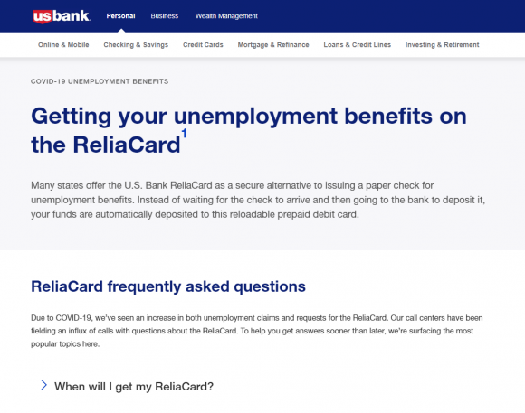 U.S. Bank Communicates Delays of Government Benefits Cards
