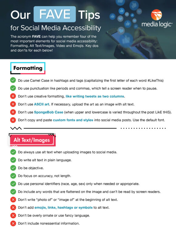 Accessibility Best Practices for Social Media + Tip Sheet